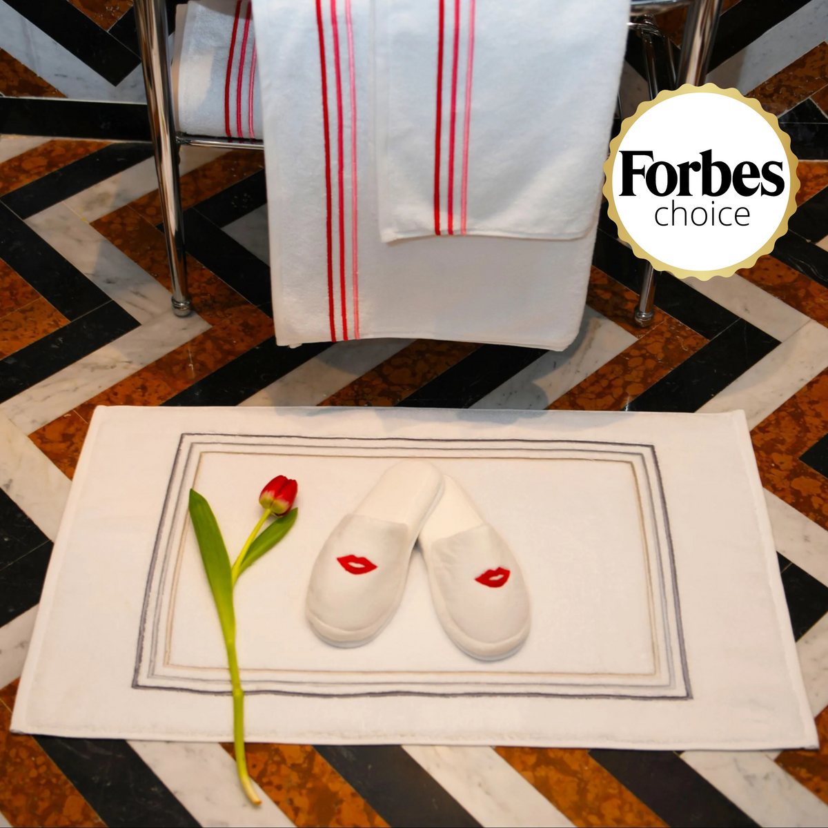 Silver Embroidered Turkish Cotton Bath Mat – Villa Cotton
